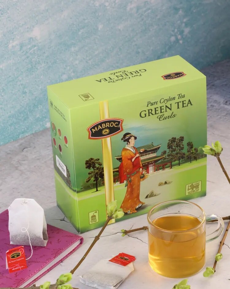 Чай зелёный пакетированный ТМ "Маброк" - Зеленые кольца, 100 пак, 200 гр, Шри-Ланка