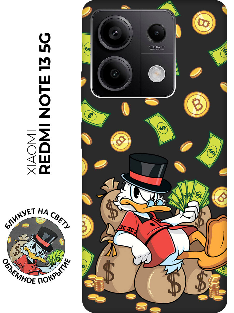 Силиконовый чехол на Xiaomi Redmi Note 13 5g / Сяоми Редми Ноут 13 5г с рисунком "Rich Scrooge" Soft Touch черный