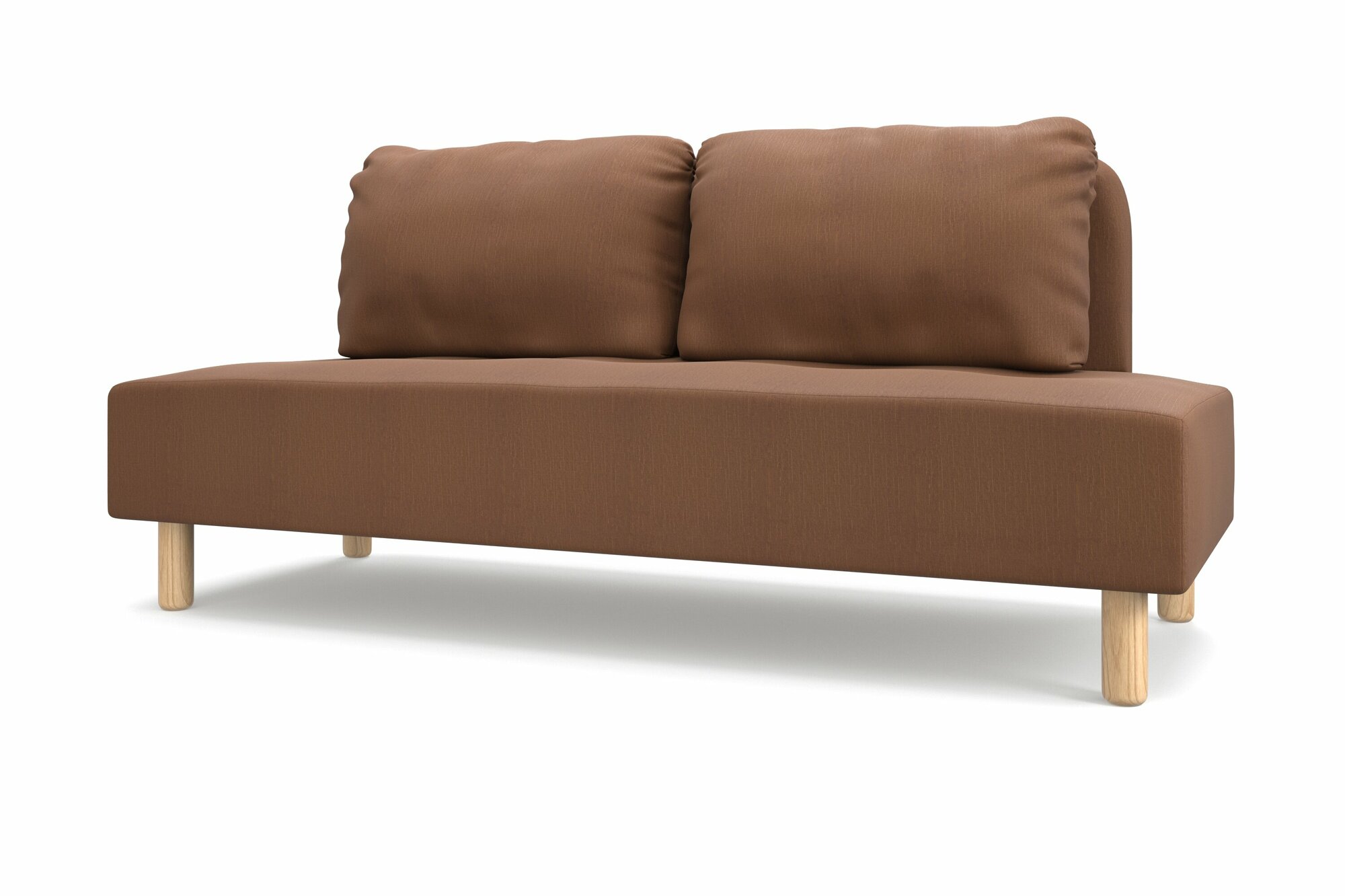 Маленький диван Arsko Свельд коричневый, рогожка, кухонный, офисный, для кафе и бара, на ножках, скандинавский лофт