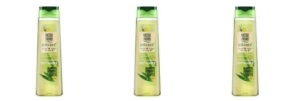 Чистая Линия Шампунь для волос Интенсивное питание, Мицеллярный, 400 мл, 3 шт