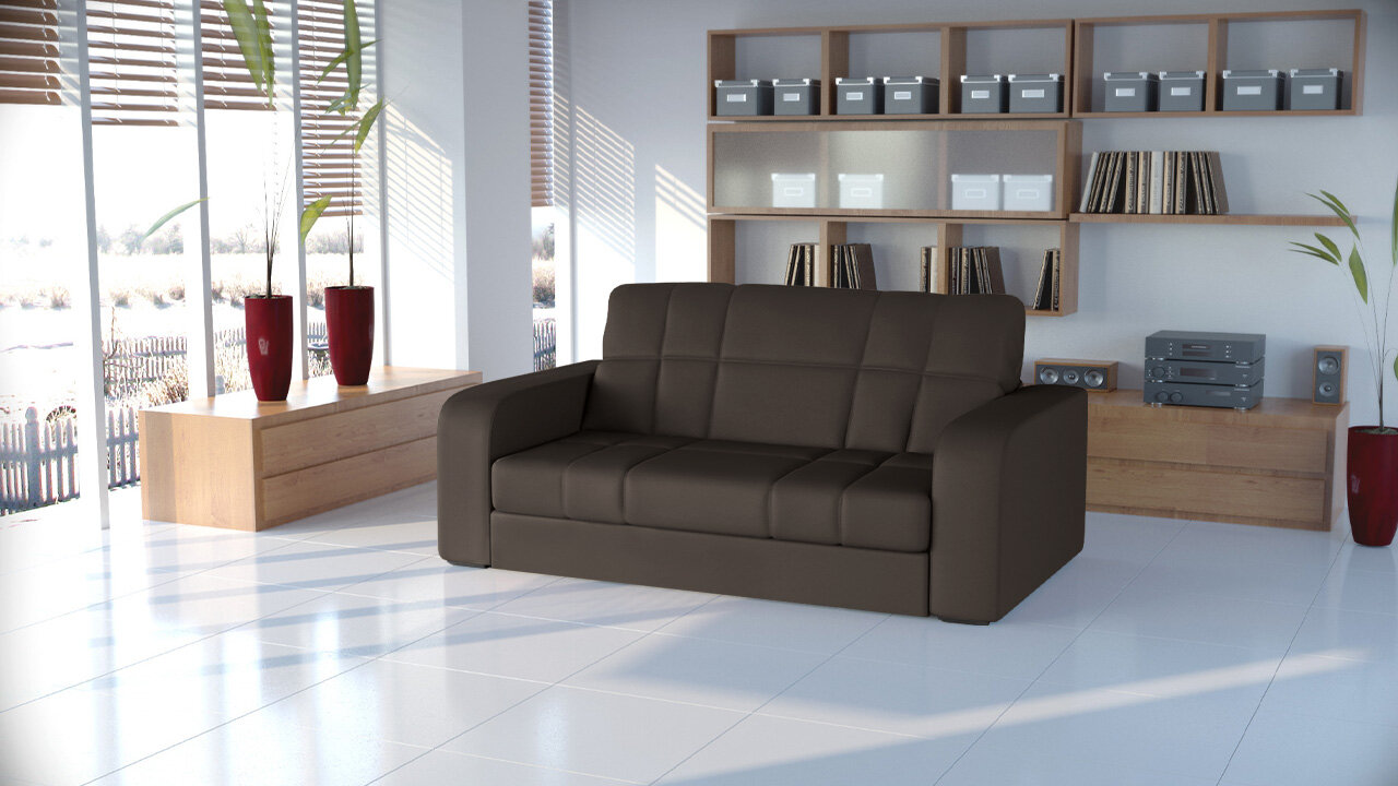 Диван Дендра Vivaldi 25 NOW 225x115x95 см, коричневый Велюр, аккордеон Фиеста — фото 1