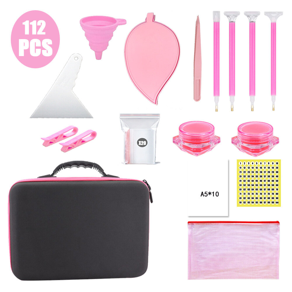 2026 Новейшие инструменты для алмазной живописи своими руками, ручная сумка для хранения, розовый набор, 60 ячеек, подбутылка, алмазная вышивка крестом, кросс-бордер