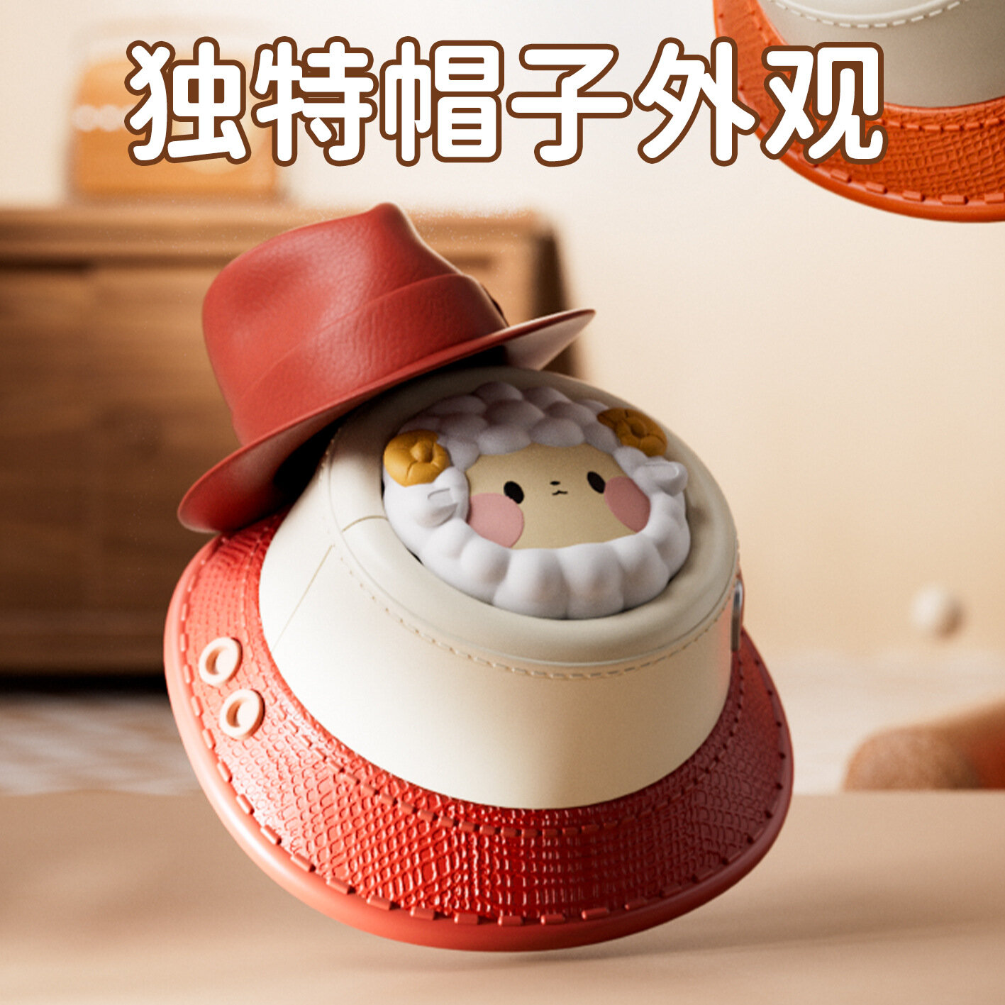 Ожерелье с мультяшной шляпой, маленький вентилятор, мини USB зарядка, модель для записи, настольный подарок, портативный, оптовая продажа, дропшиппинг