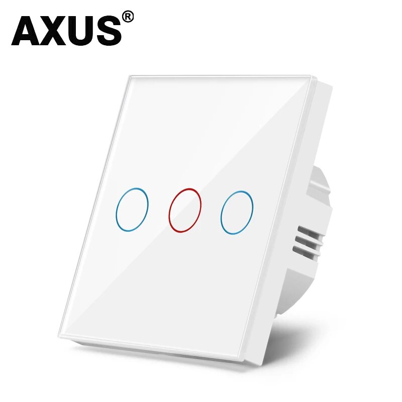Сенсорный выключатель AXUS AC100-240V 1/2/3 Gang white touch three