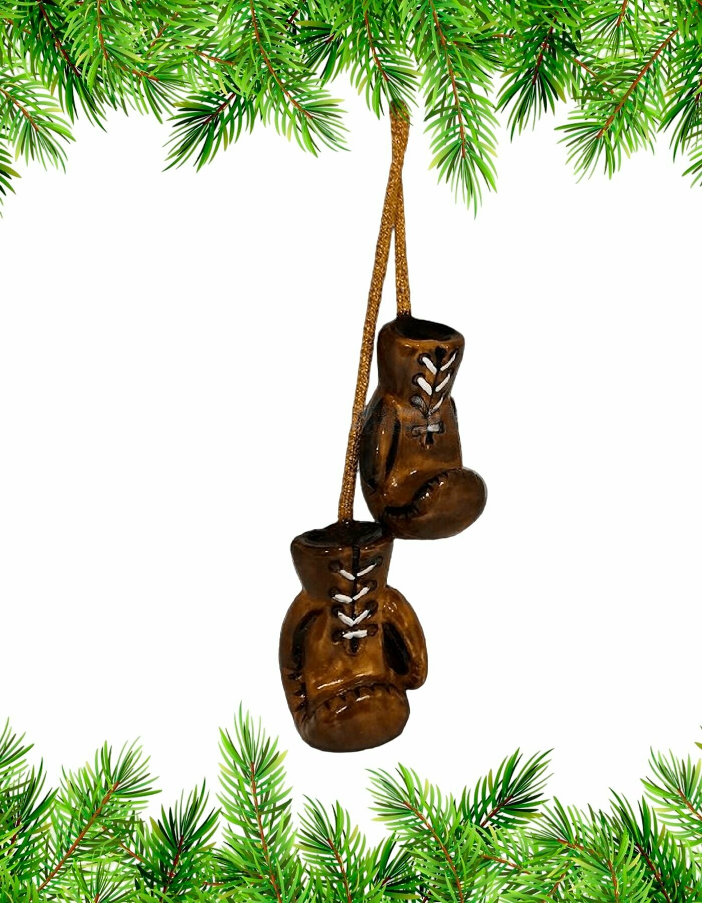 Игрушка на елку Боксерские перчатки кожаные Komozja Family