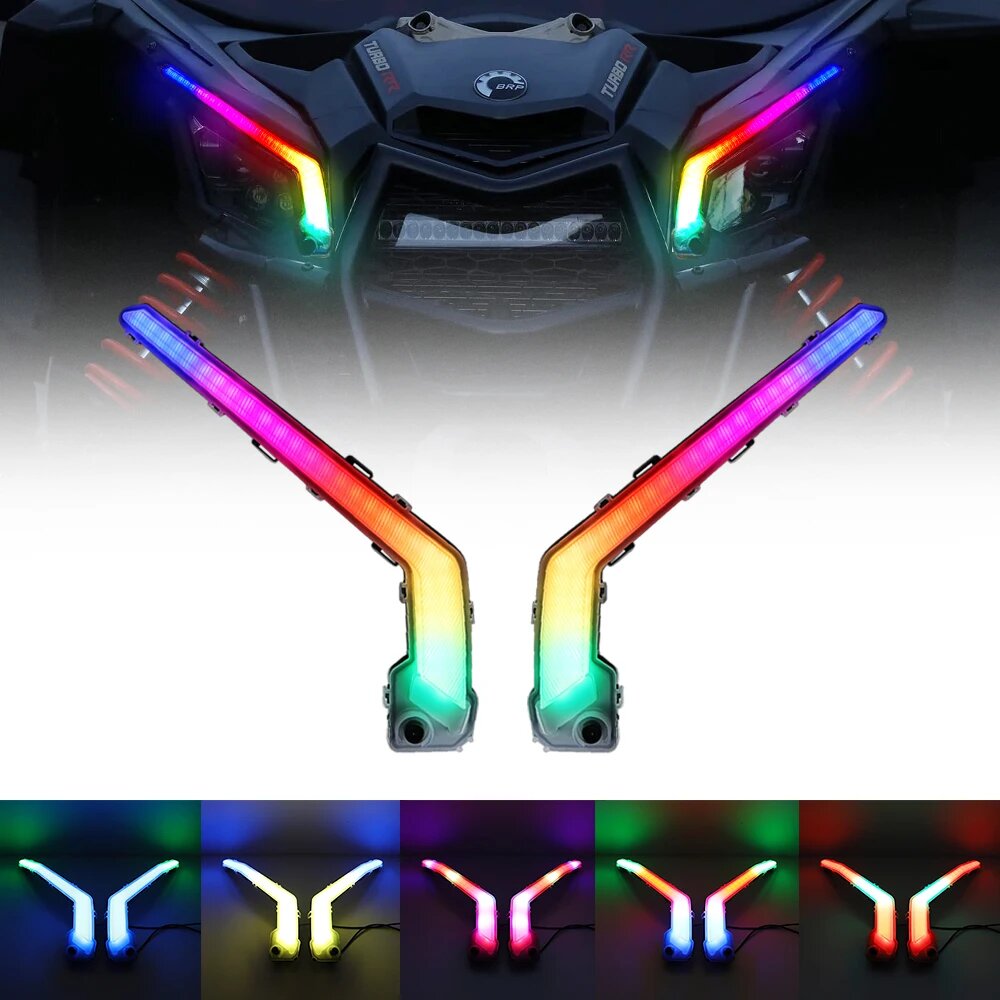 Передние светодиодные указатели поворота RGB для Can-Am Maverick X3 XDS XRS Max Turbo R 2017-2022 # 710004994 & 710004995