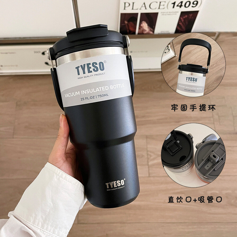 Термос-кружка Taishuo для женщин, большая емкость, из нержавеющей стали, кофейная кружка, автомобильная кружка для воды, стильная кружка для мужчин и женщин.