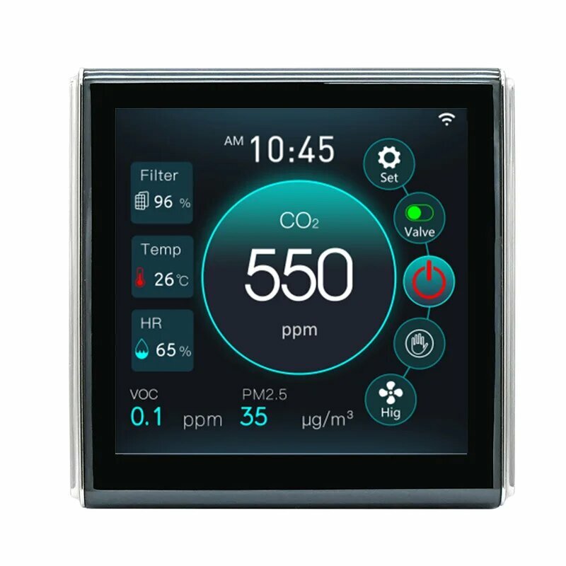 HESSWAY G9 Панель контроля качества воздуха, Black Panel