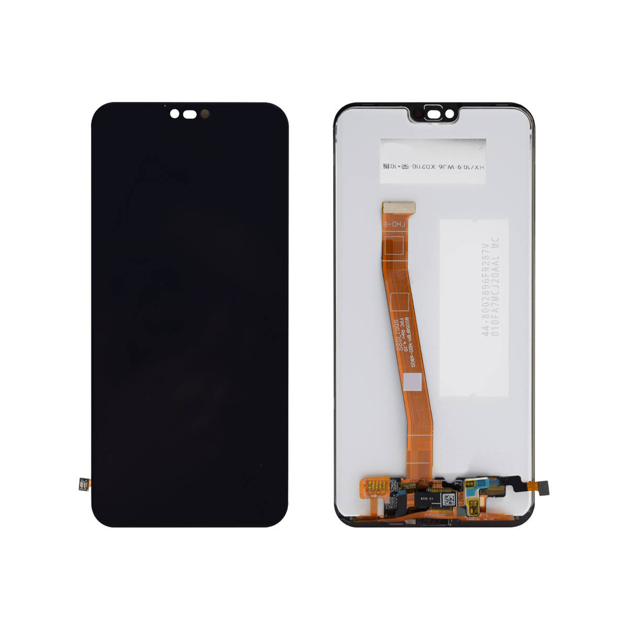 Дисплей (экран) в сборе с тачскрином для Huawei Honor 10 (COL-L29) со сканером отпечатка черный / 2280x1080