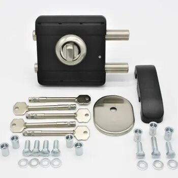 Замок накладной "Поливектор" Барьер Каре (ключ 80 мм) без лицевой пластины накладной гаражный для деревянных и металлических дверей