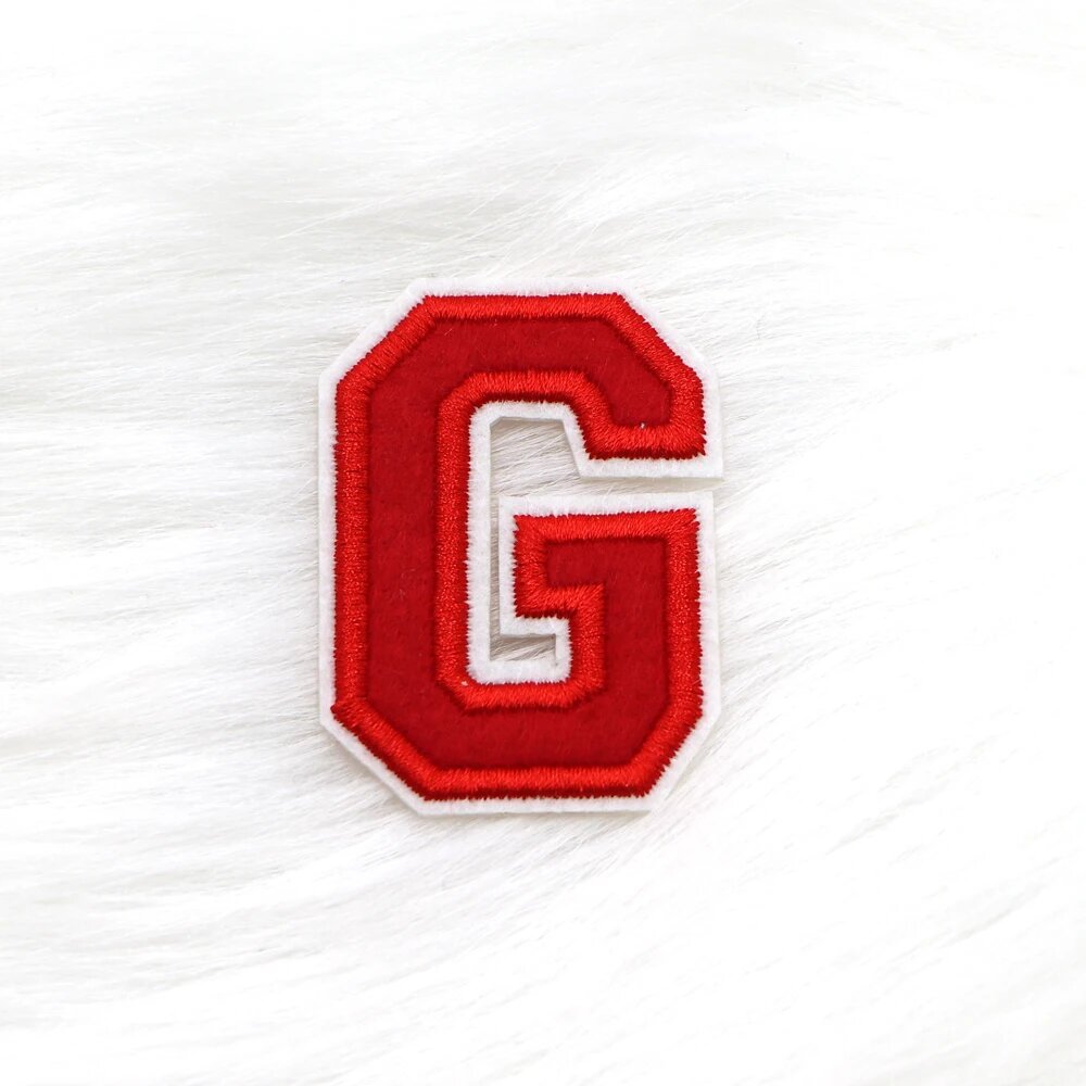 Нашивки с красными буквами для вышивки Красный, G