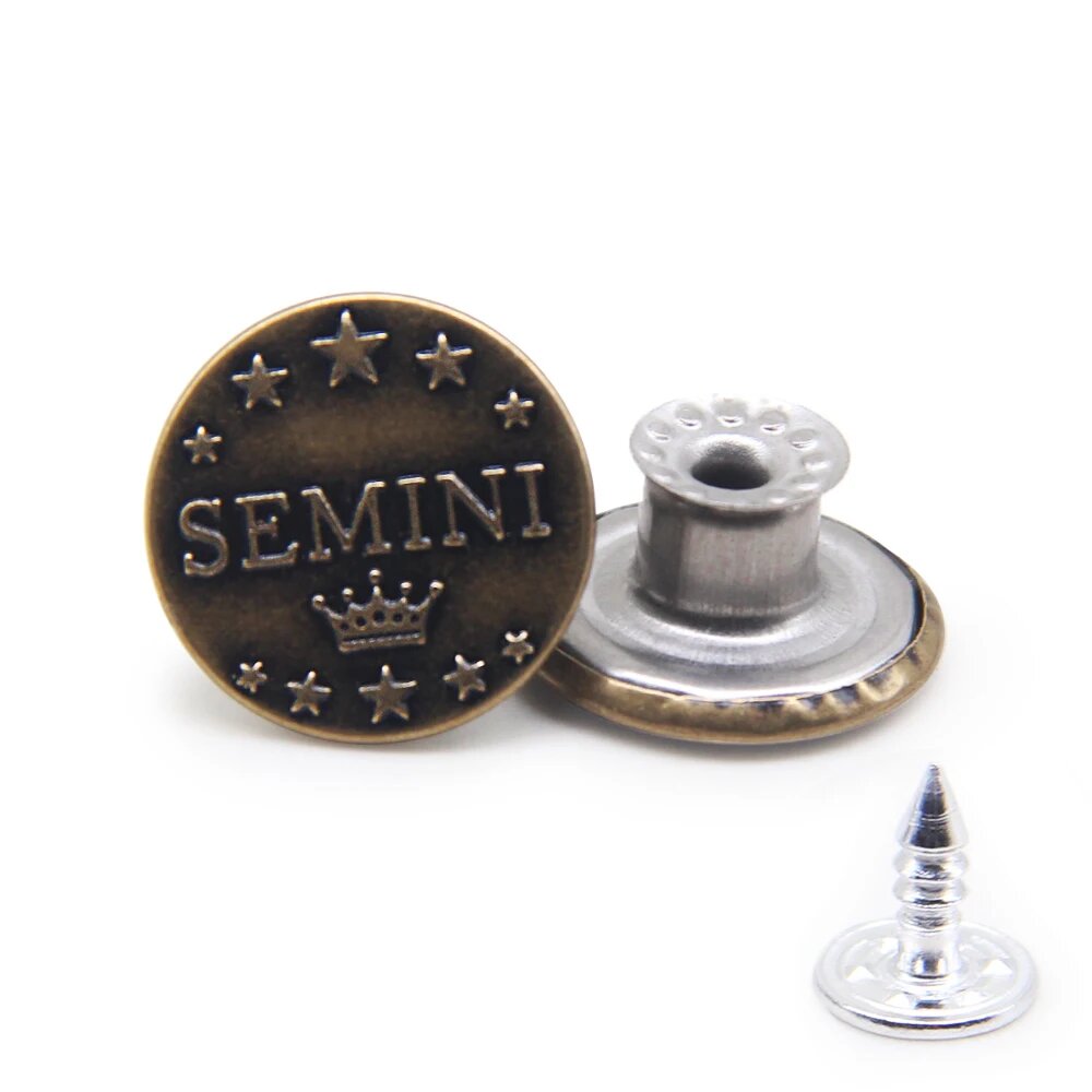 Пуговица для джинсов St.Lucas, серебряная, 17mm, NO A79