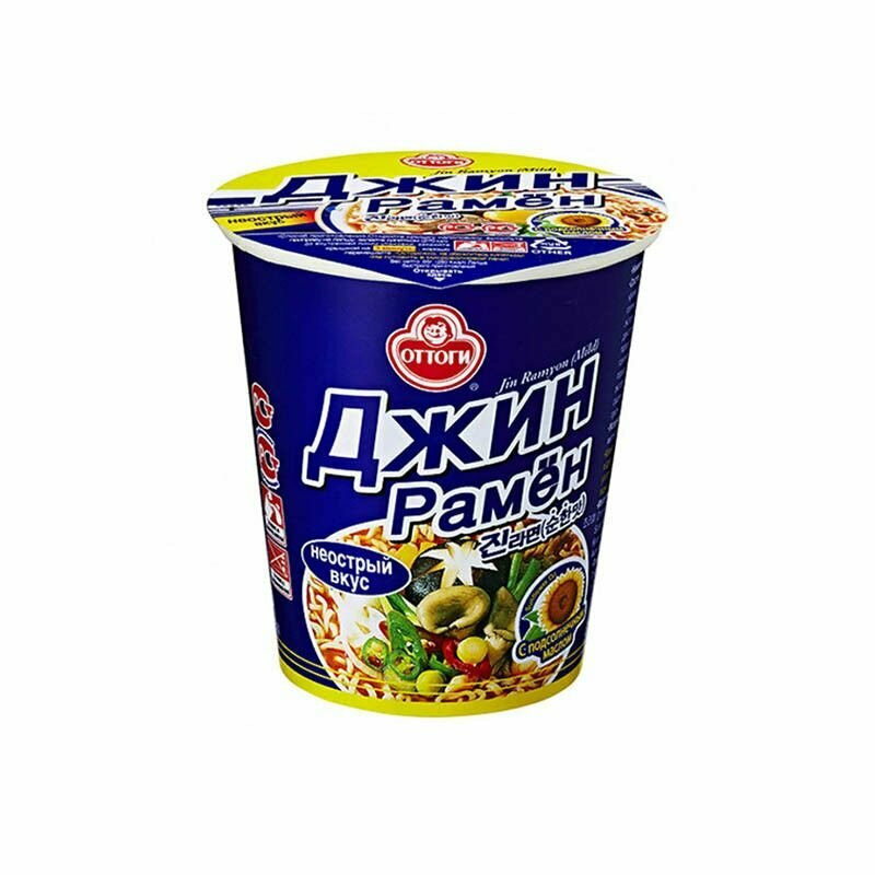 Лапша быстрого приготовления Оттоги Джин рамён 65 г, Южная Корея