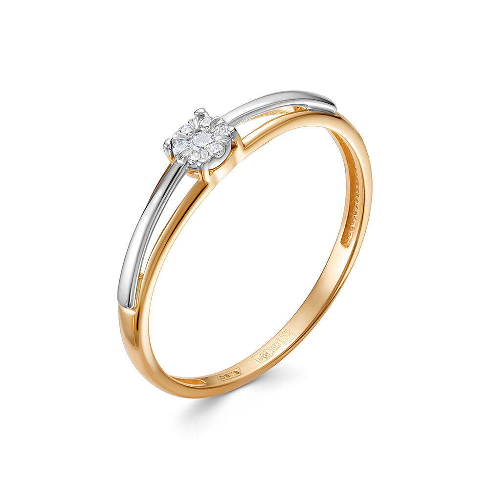 Кольцо, красное золото, 585 проба, бриллиант