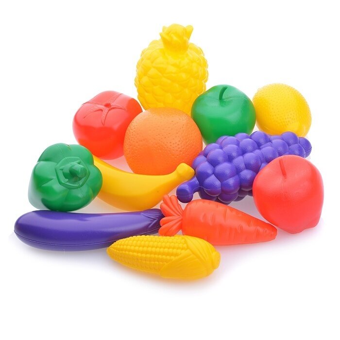 Набор продуктов Игрушки Поволжья Овощи и фрукты: 12 шт, в сетке, 17х12х15 см (НОФ12)