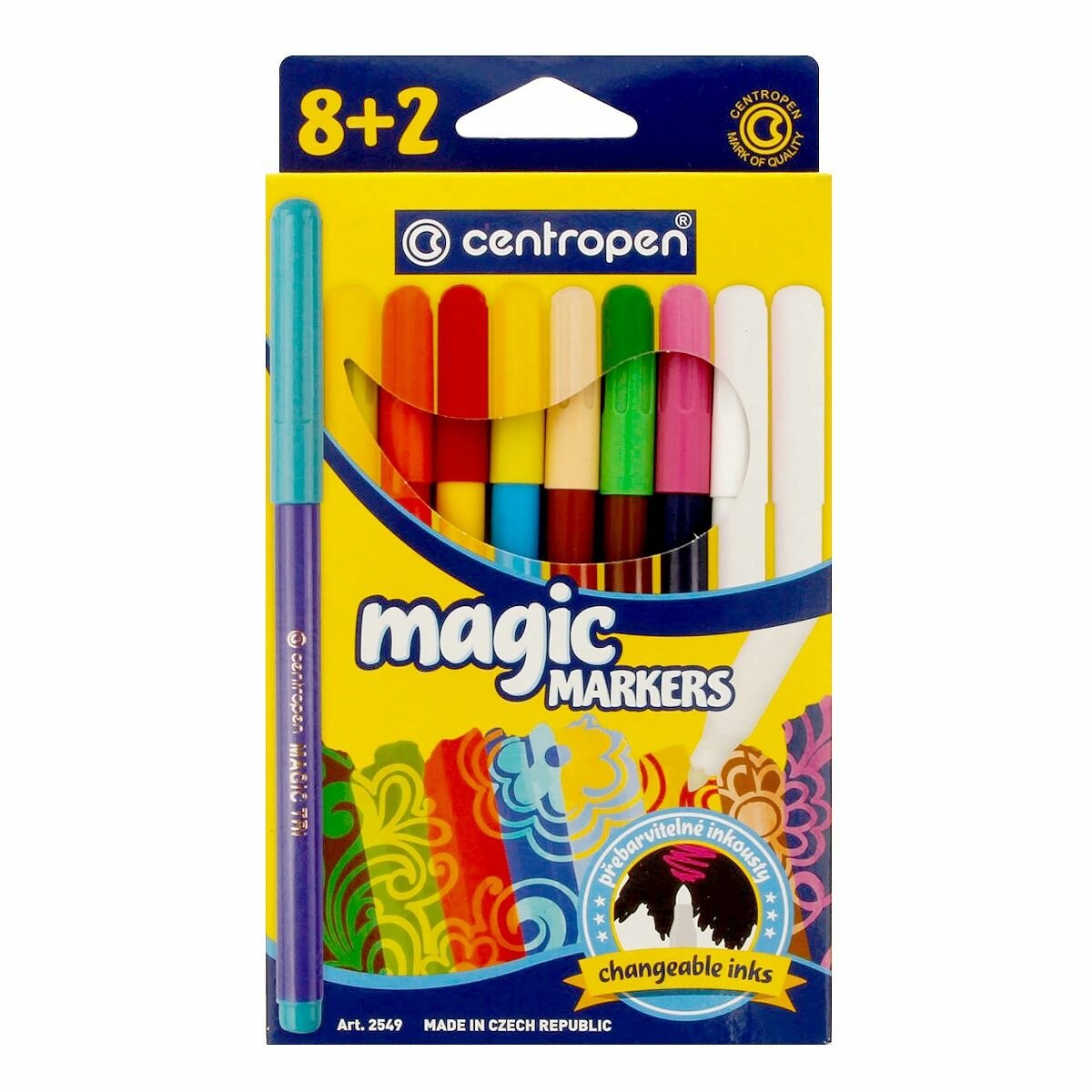 Фломастеры Centropen меняющие цвет Magic, 10 шт, картон, европодвес (5 2549 1001)