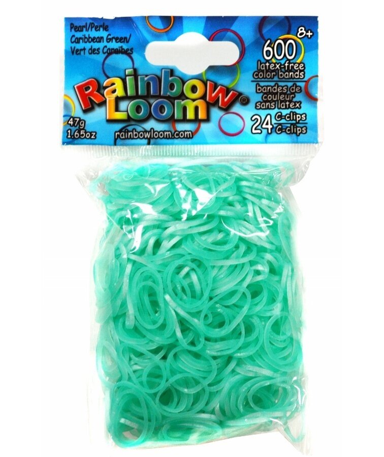 Резинки для плетения браслетов Rainbow Loom Карибы, зеленый Перламутр (B0158)