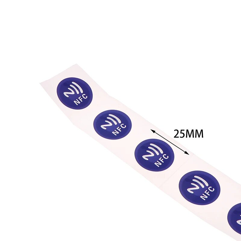 Синие наклейки с RFID-метками ISO14443A 13,56 МГц Ntag 213; клейкие метки NFC для телефонов NFC, 6 шт.