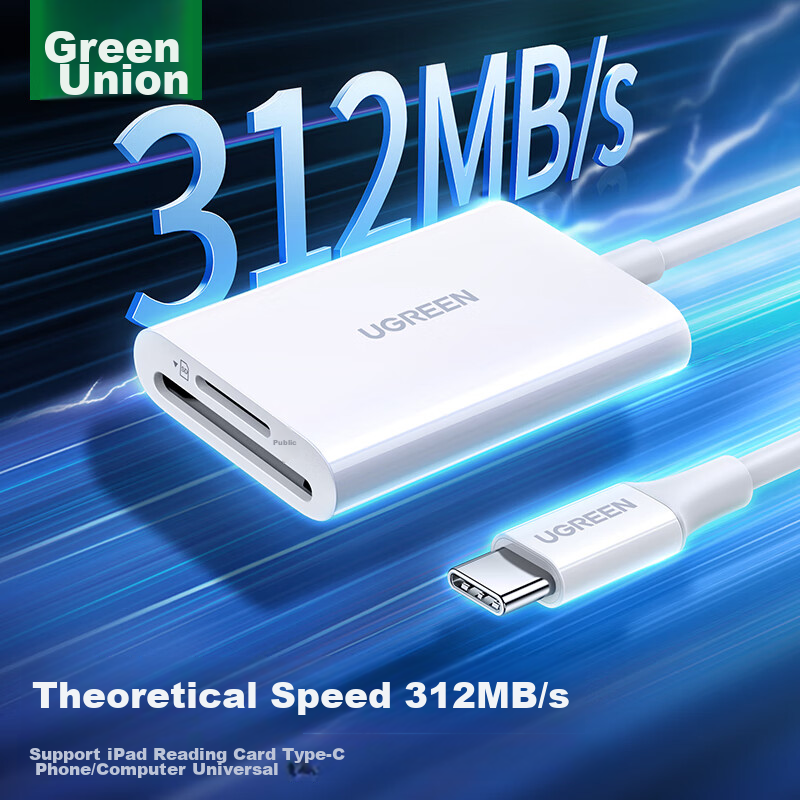 Lulian Type-C High-Speed Card Reader SD/TF4.0 Two-In Compatible with Computers, Apple 16/15/iPad/Smartphones Supports UHS-I/II Cards Suitable for DSLR Cameras