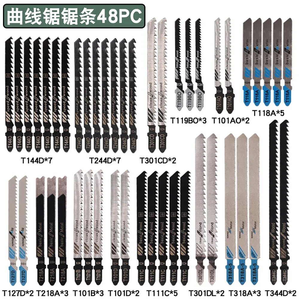 Набор полотен для лобзика из высокоуглеродистой стали Black & Decker Metabo