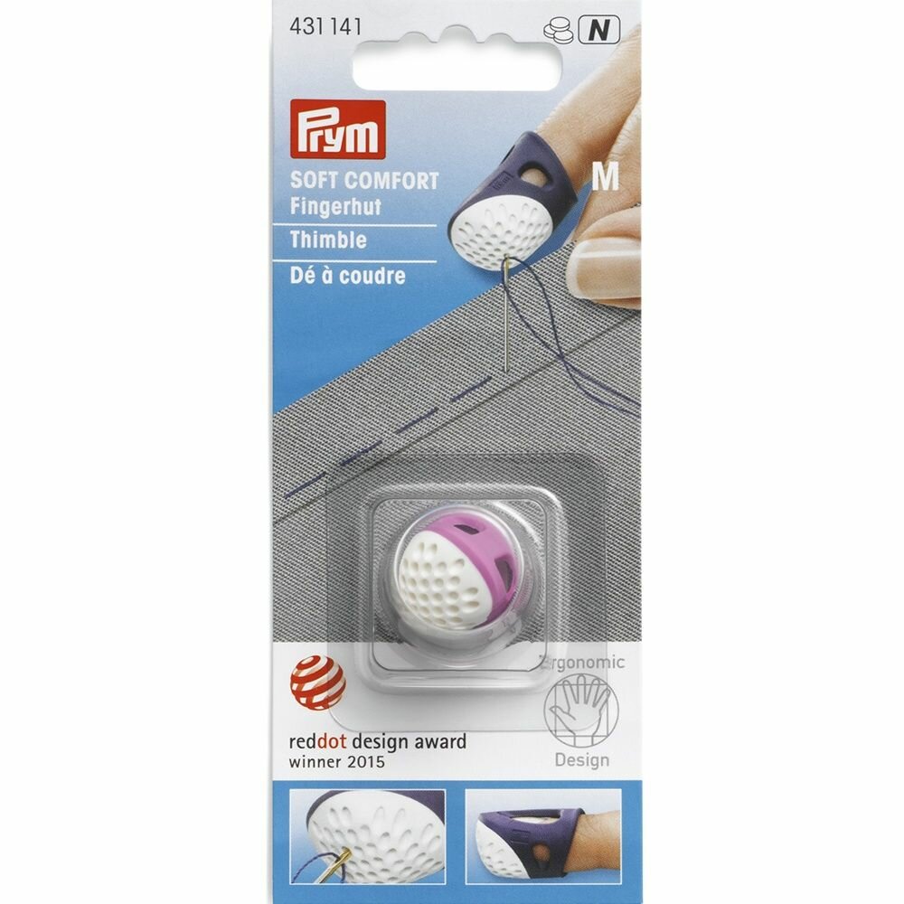 Наперсток PRYM "Ergonomics", размер M, ярко-розовый, в блистере (431141)