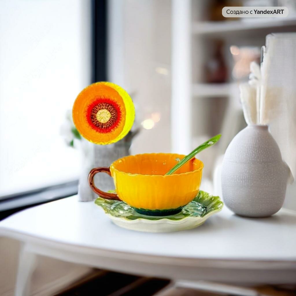 Кофейная чашка “Кофейная чашка в форме подсолнуха, 150 мл”, 150 мл, 1