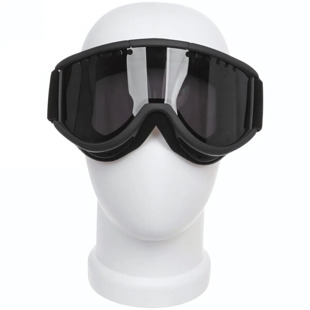 Очки горнолыжные SH001, черная оправа, затемненные линзы, защита от солнца