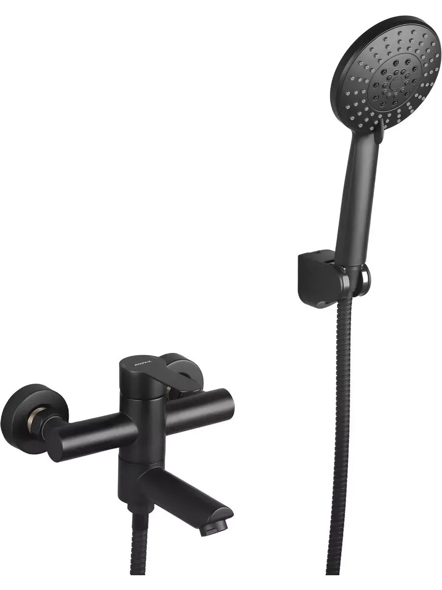 Смеситель для ванны AVAPAX серия Elbe, черный, Монолитный излив (AP01260B)