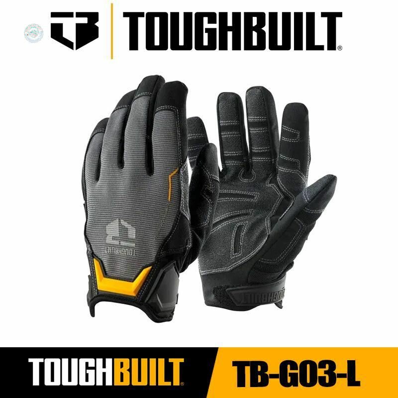 Перчатки рабочие защитные TOUGHBUILT Contractor, усиленные anti-slip, сенсорный экран, вырез под часы, дышащие, для строительства и ремонта, heavy-duty