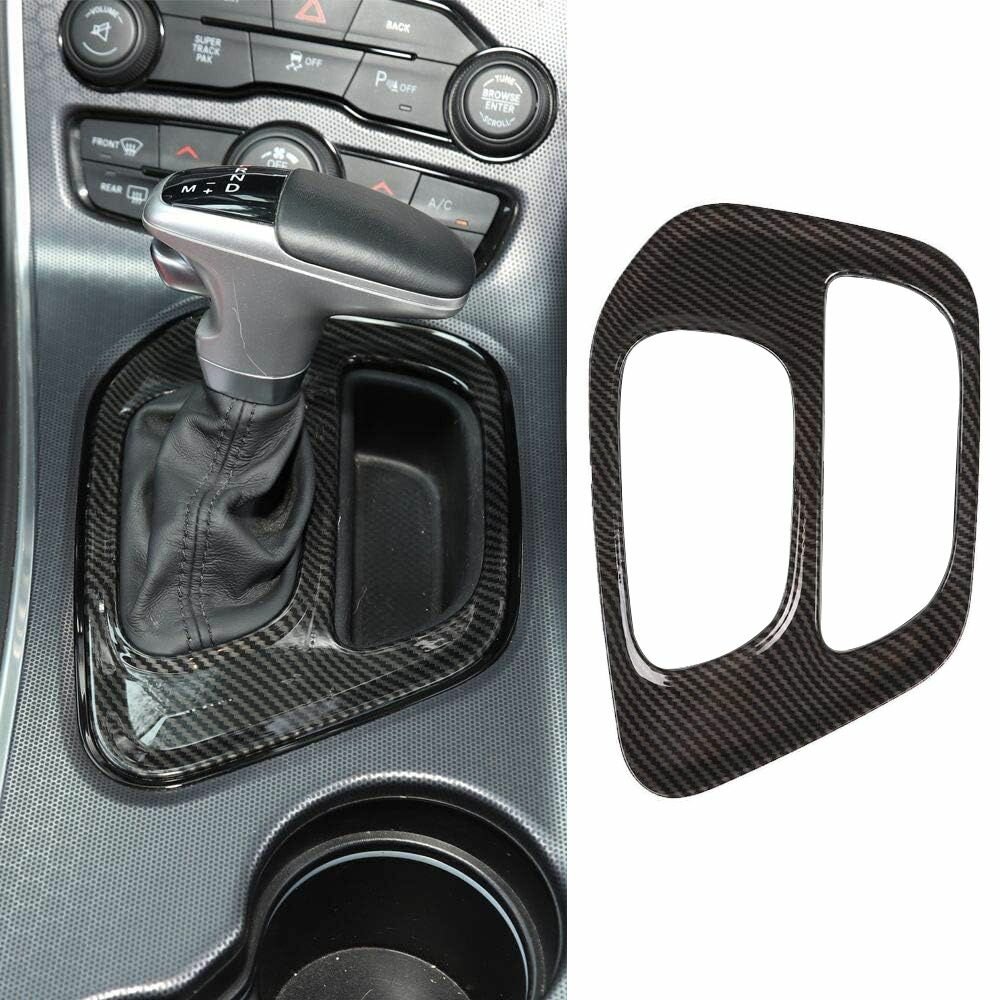 Декоративная панель для ручки переключения передач - Dodge Challenger 15-23, карбоновая текстура