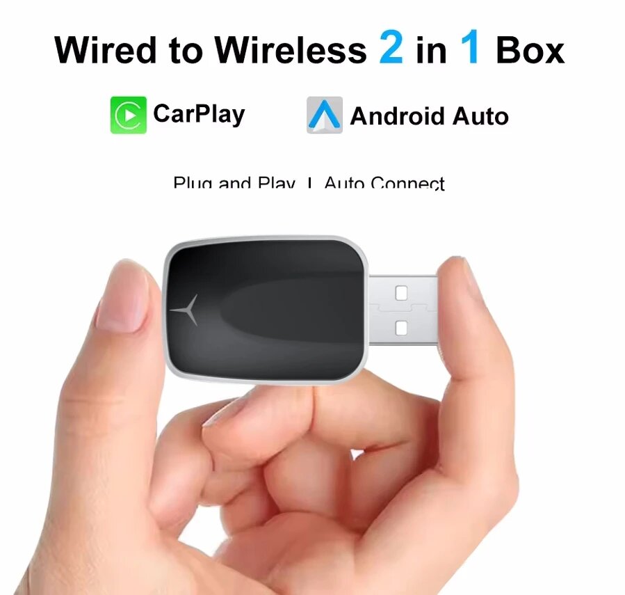 Беспроводной адаптер CarPlay/Android Auto 2-в-1, Carplay and Auto2