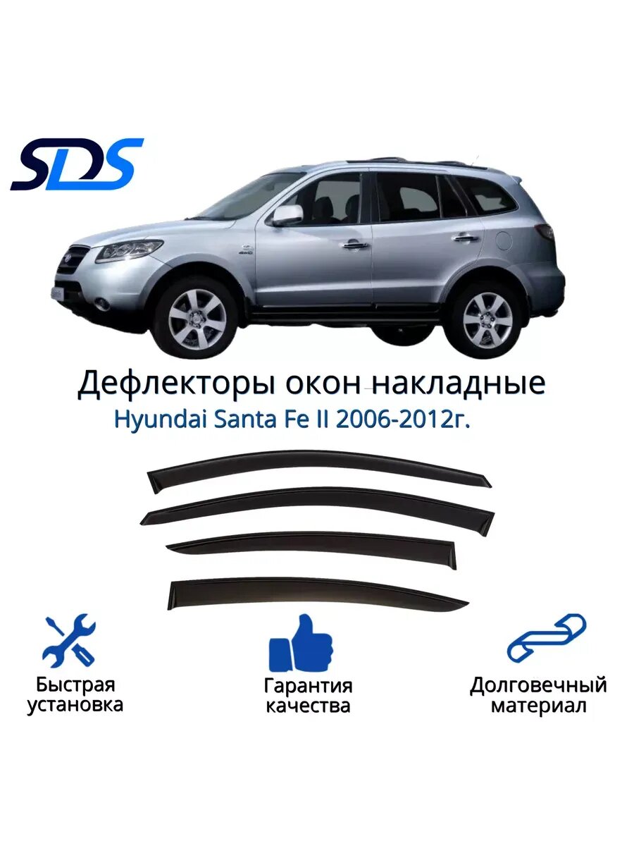 Дефлекторы окон Hyundai Santa Fe II 2006-2012