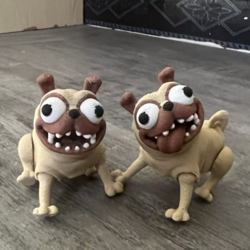 Уродливо-милый декоративный мопс, игрушка-мопс с подвижными суставами, креативная фигурка, подарок для хороших друзей.
