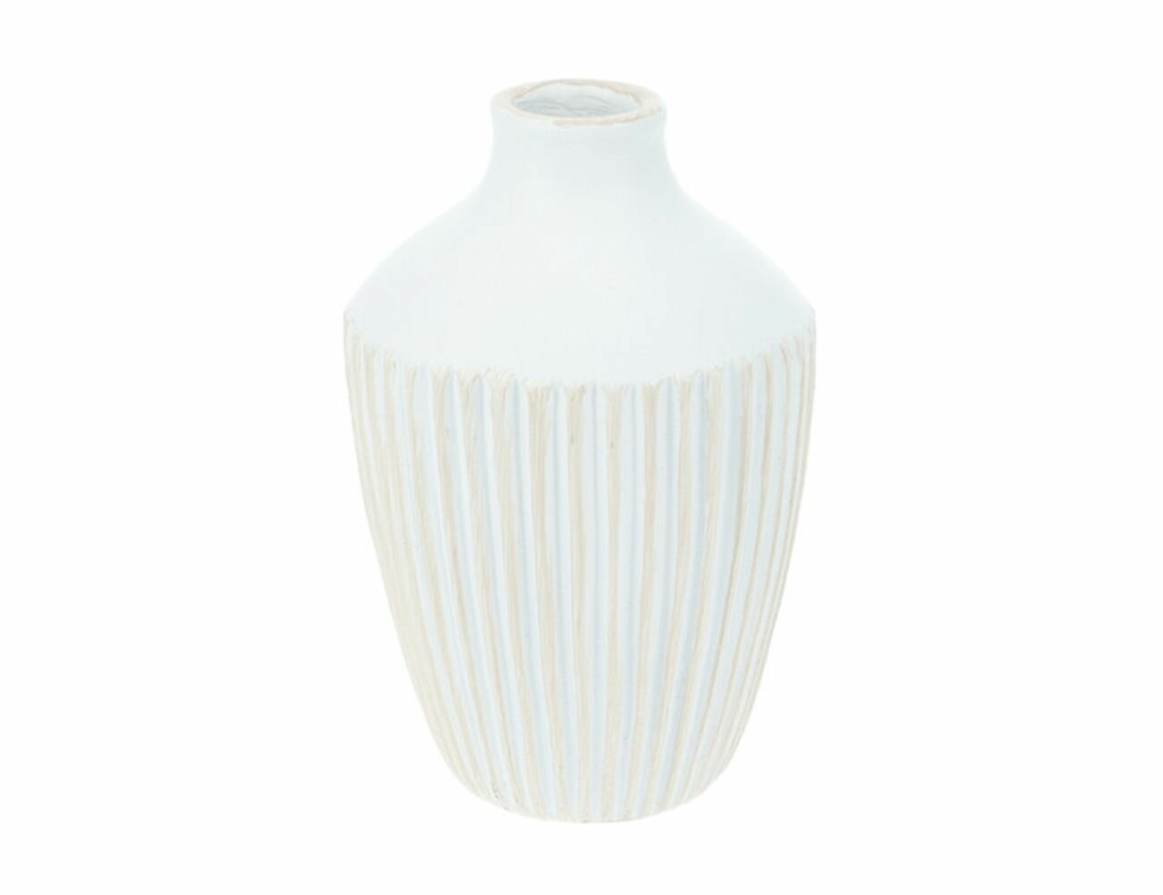 Декоративная ваза карро, полистоун, белая, 16 см, Koopman International APF670430-1