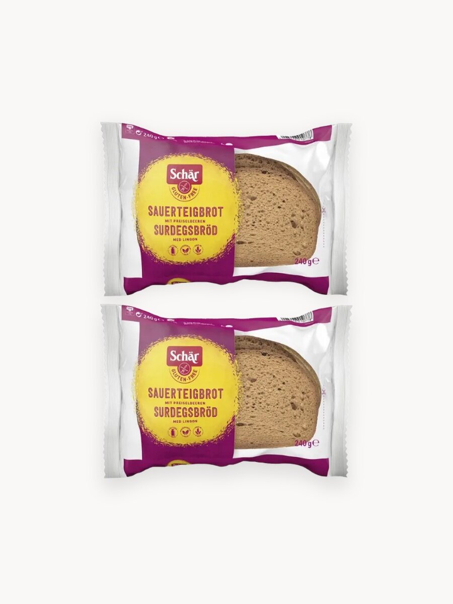 Хлеб Schar черный Surdegsbrod, без глютена, 2 шт по 240 г