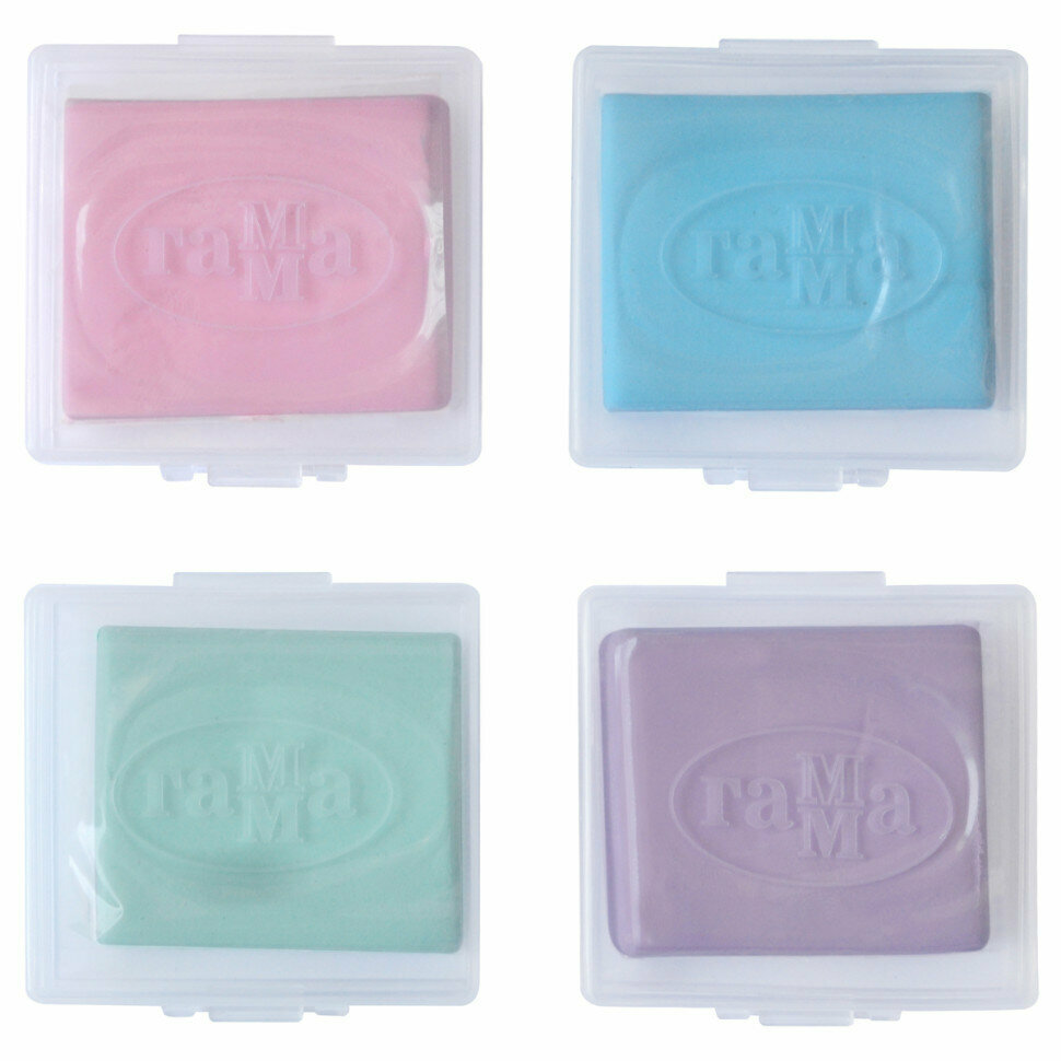 Ластик-клячка Гамма "Студия", 40*35*10мм, ассорти пастельные цвета, пластик. контейнер, 356567