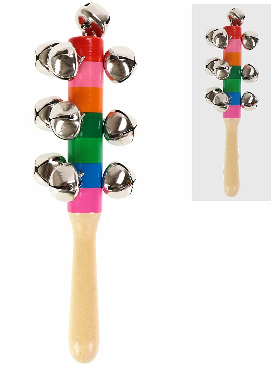 Музыкальная Игрушка Погремушка с бубенцами (18см, в пакете) И-2530, (Рыжий кот)