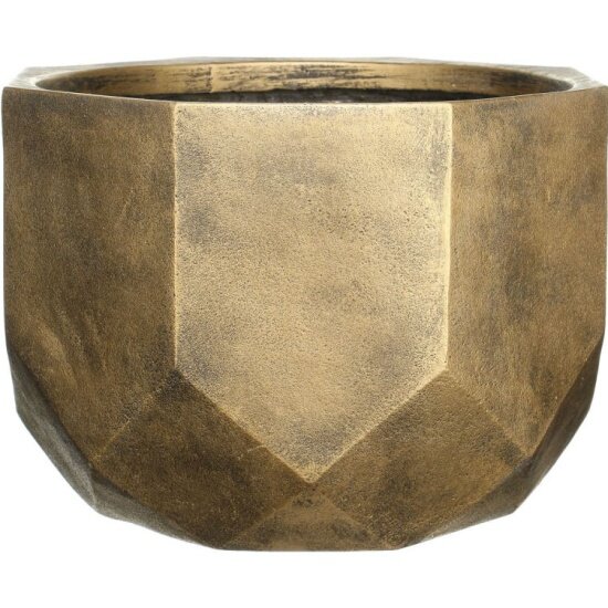 Горшок для цветов Idealist Lite Геометри, файберстоун, золотой, Д30 В22 см, 15 литров