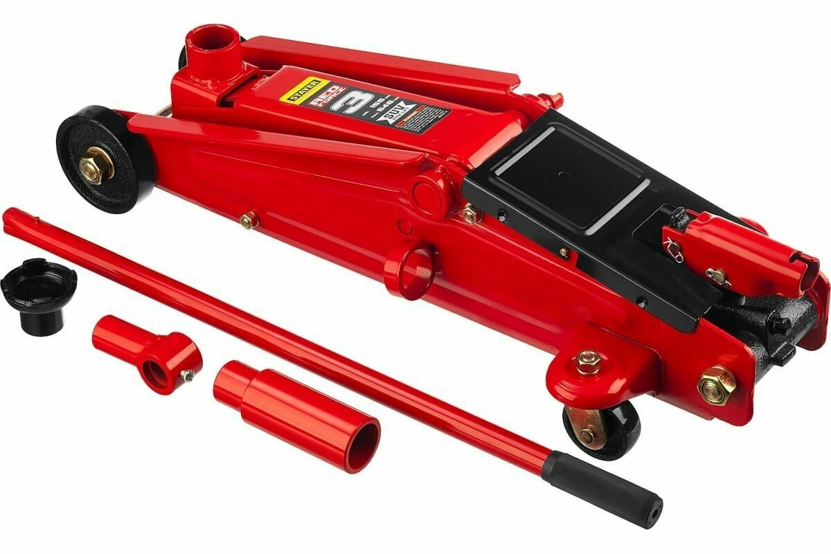 STAYER R-55 RED FORCE, 3т, 155-545 мм, Подкатной домкрат с высоким подъемом