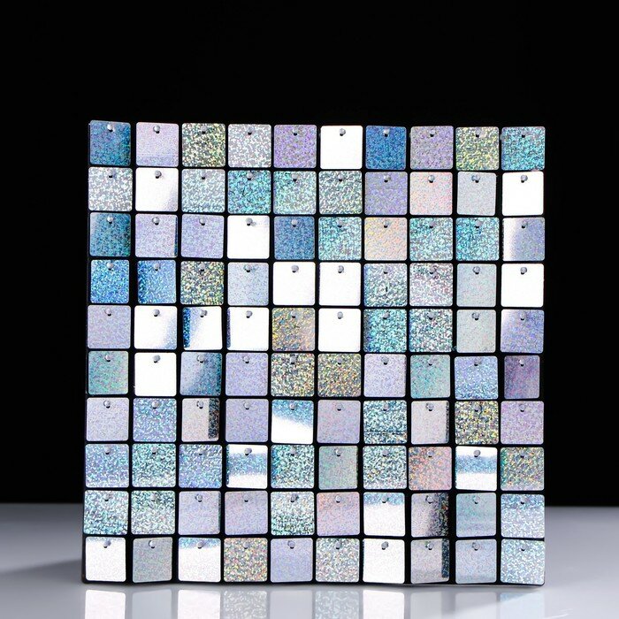 Панель с пайетками для фотозоны 30×30 см перламутровый