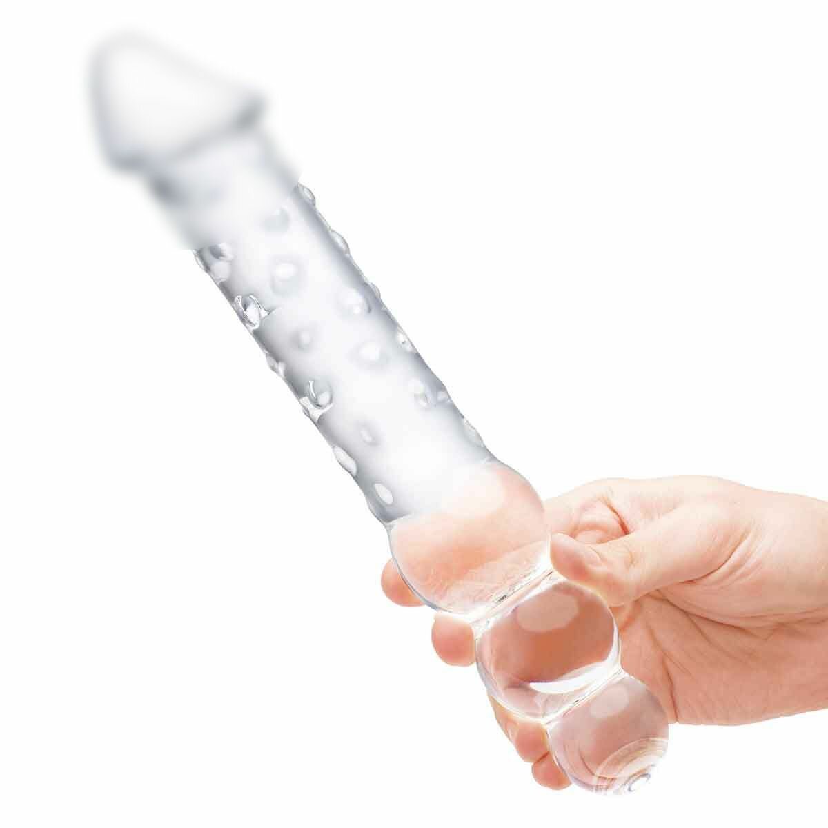 Фаллоимитатор glas, двусторонний, анально-вагинальный, стеклянный, 31см