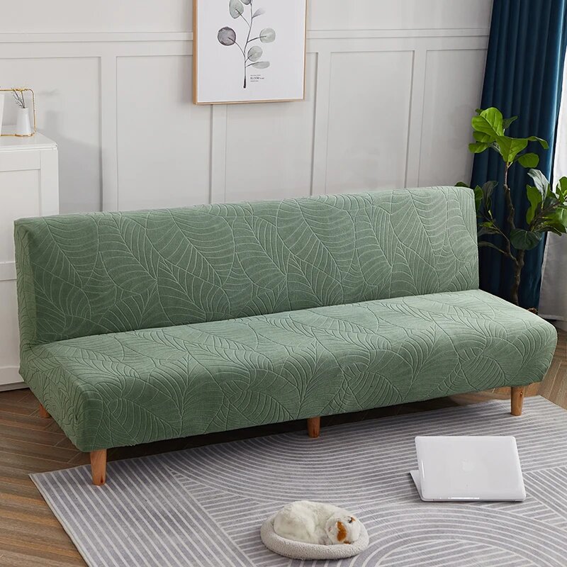 Чехол для дивана-кровати S-EMIGA, жаккардовый, полиэстер LARGE(185-200CM), Зеленый, grass