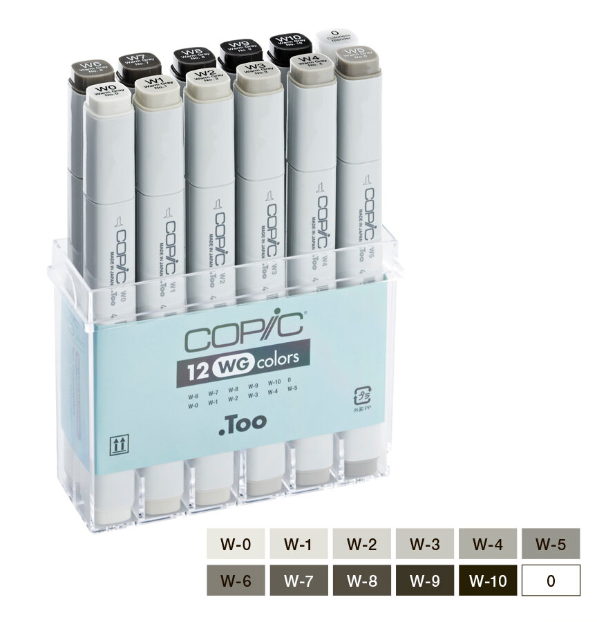 Набор маркеров "COPIC" WG, 12 шт
