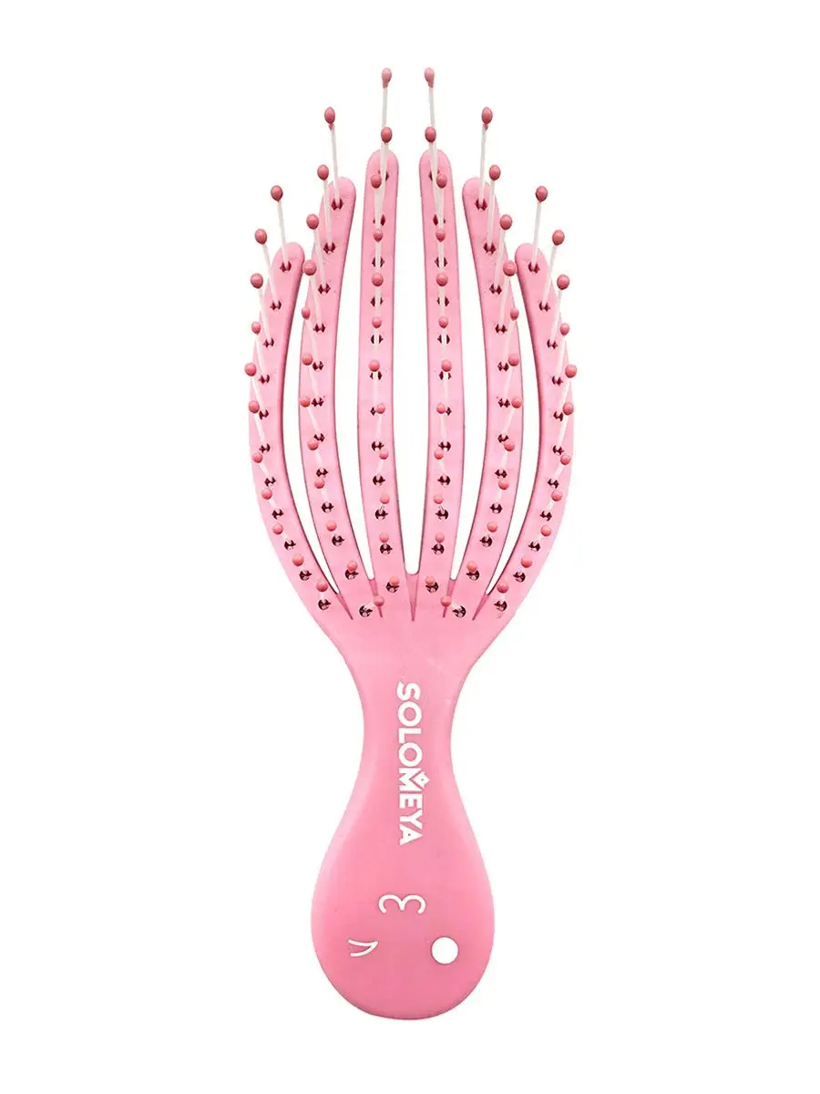 Расческа для сухих и влажных волос мини Розовый Осьминог Solomeya Detangling Octopus Brush Mini Pink, 1 шт