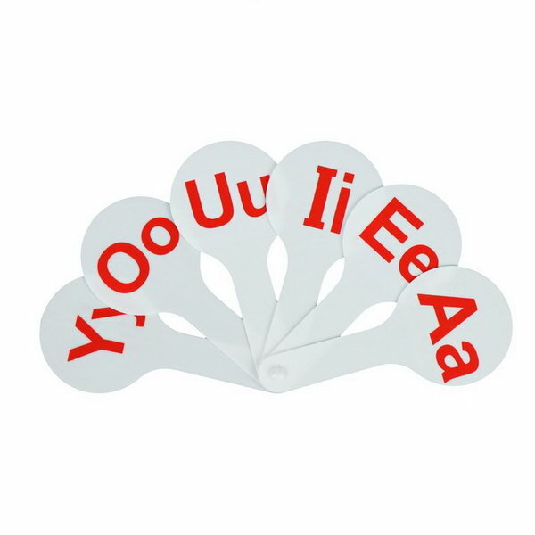 Касса-веер "Английские гласные буквы", от 7 до 9 лет, пластик, 1 шт, 38 г, белая