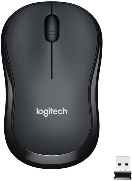Logitech Оптическая мышь Logitech M220 Silent 910-004895, беспров, 2кн.+скр, серо-черный (USB) (ret)