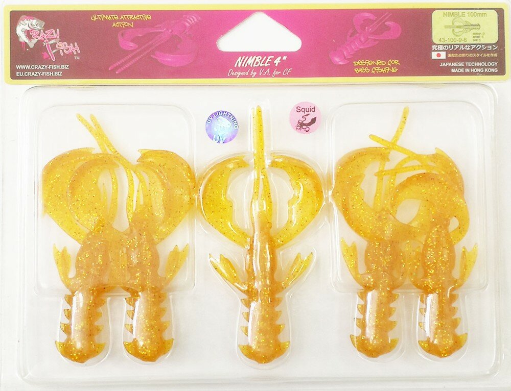 Силиконовая приманка Crazy Fish NIMBLE 4 43-100-9-6-V