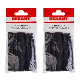 Трубка термоусадочная Rexant GLUE 3:1 L100 мм черная (14 шт.)