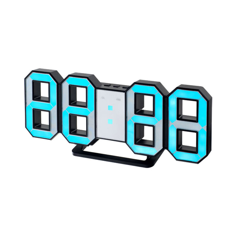 Часы-будильник Perfeo Luminous, черный/синий