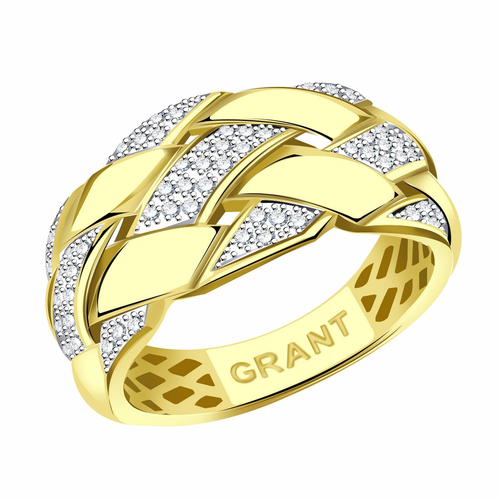 Кольцо, желтое золото, 585 проба, бриллиант